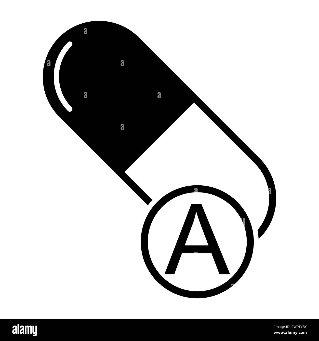 Vitamin A icon, healthy medicine pill supplement symbol, complex ...