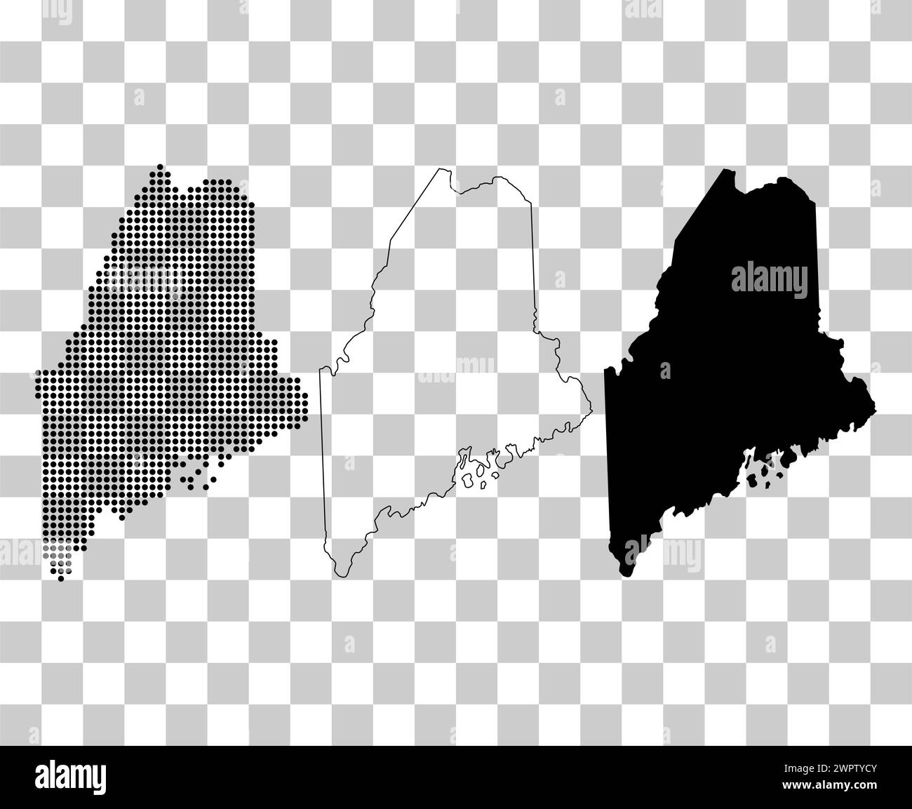 Set of Maine map, united states of america. Flat concept icon vector ...