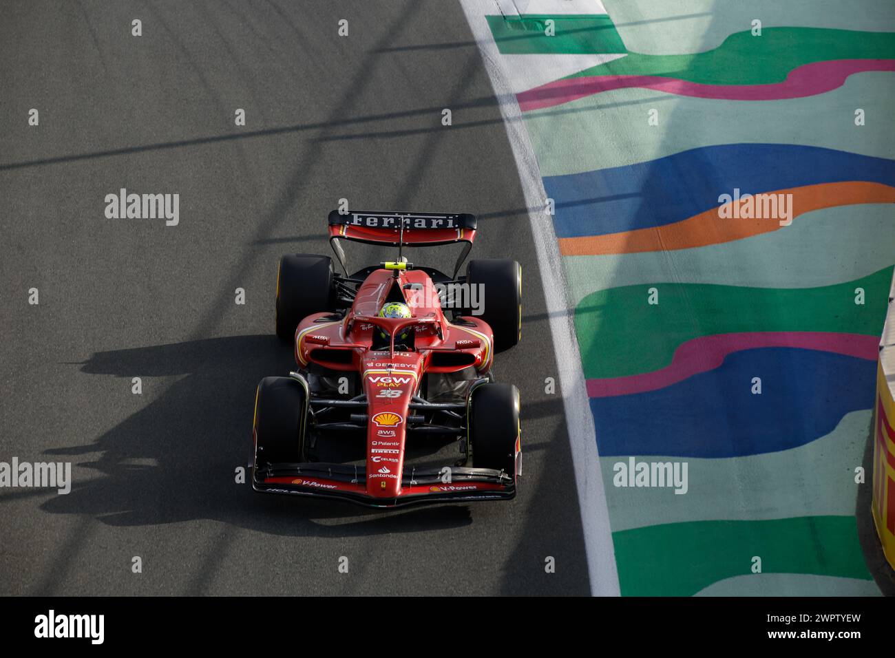 Jeddah, Arabie Saoudite. 08th Mar, 2024. 38 BEARMAN Oliver, Scuderia Ferrari SF-24, action ...