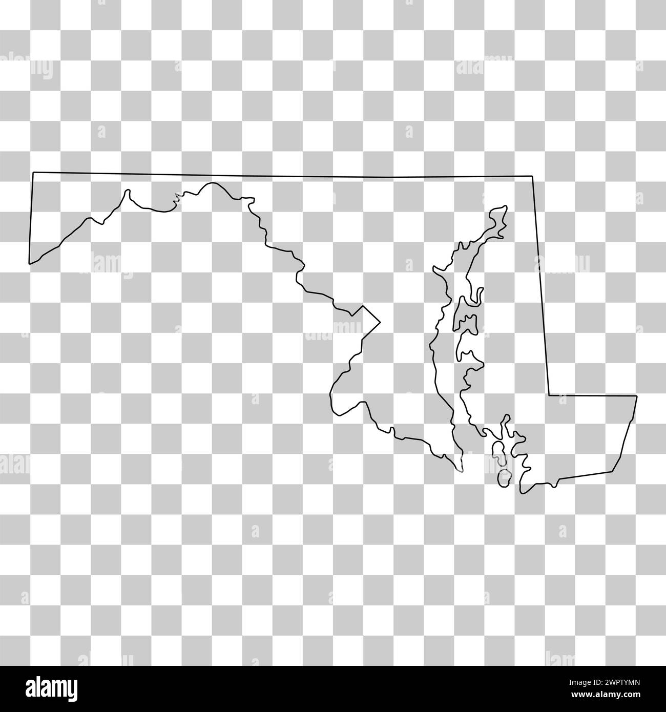 Maryland map shape, united states of america. Flat concept icon symbol ...