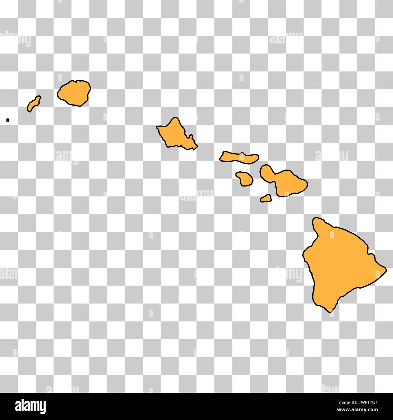 Hawaii map shape, united states of america. Flat concept icon symbol ...