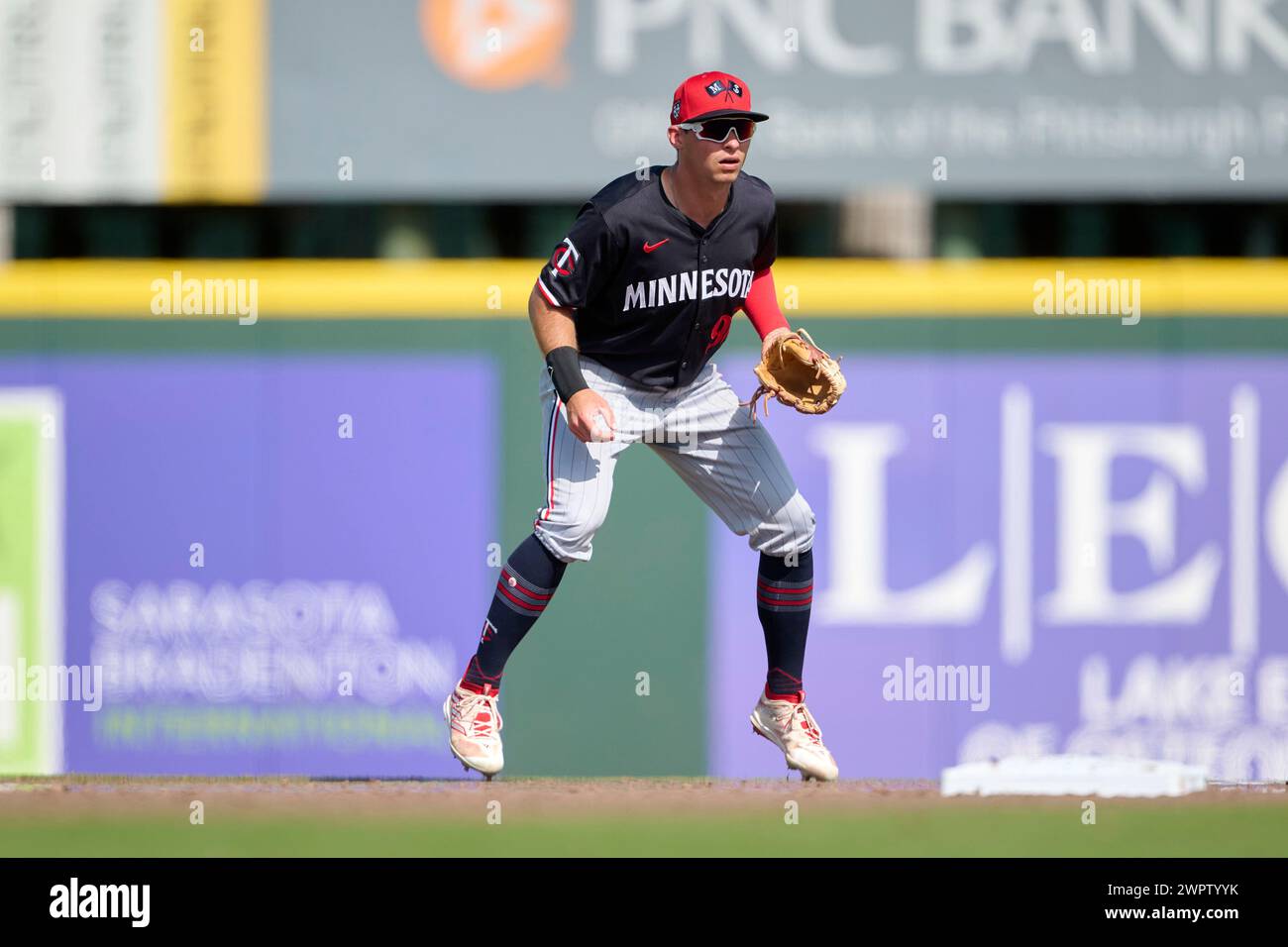 Minnesota Twins second baseman Michael Helman (92) during an MLB Spring ...
