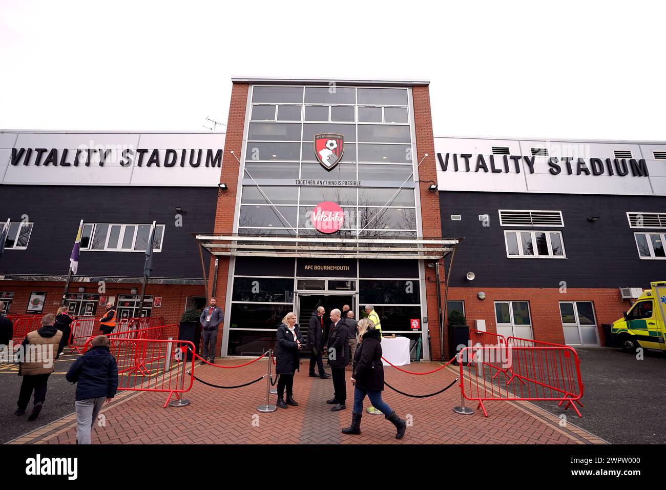 Fans outside the ground ahead of the Premier League match at the ...