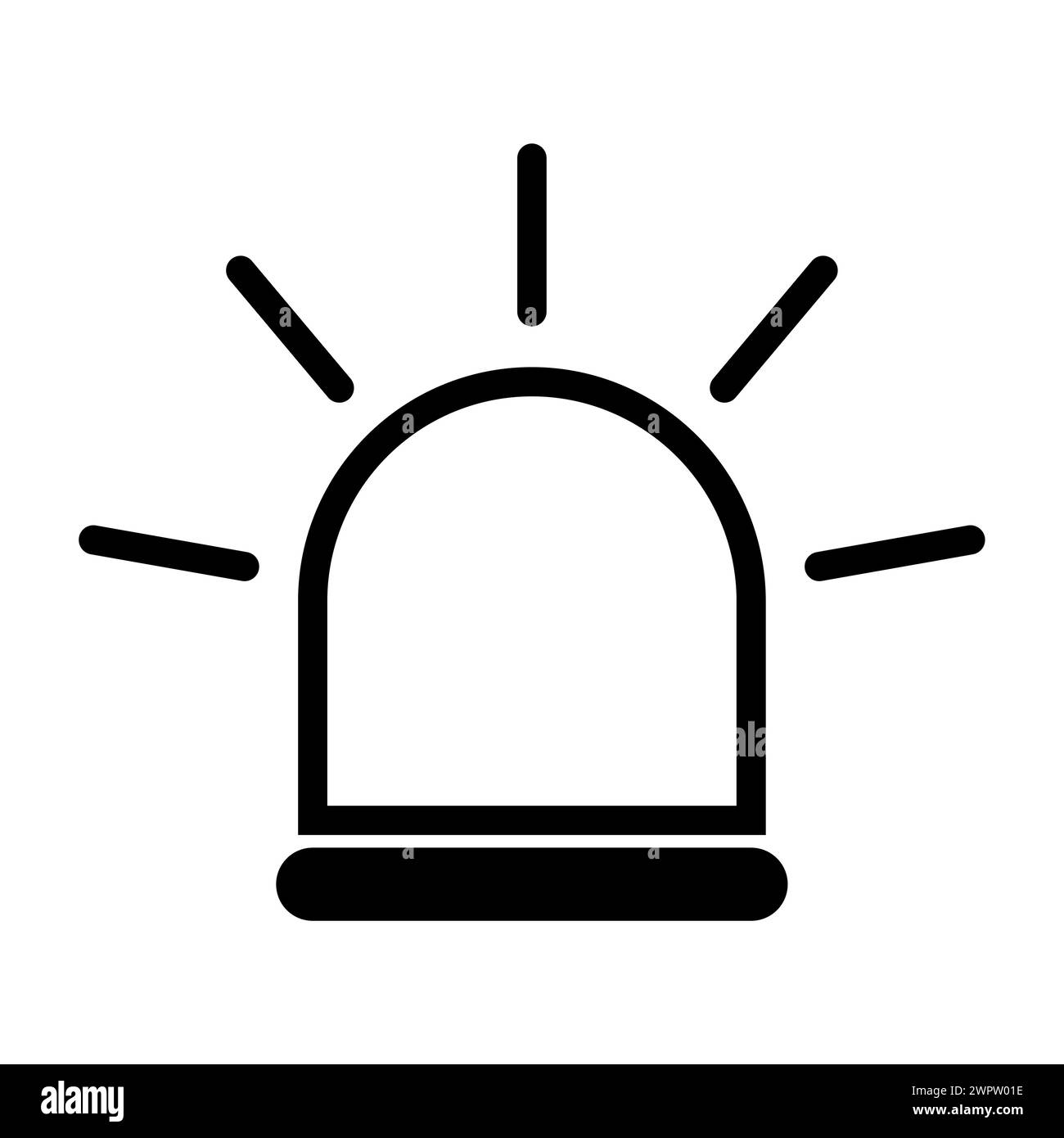 Siren fire alarm sign, signal danger light symbol, ambulance police ...