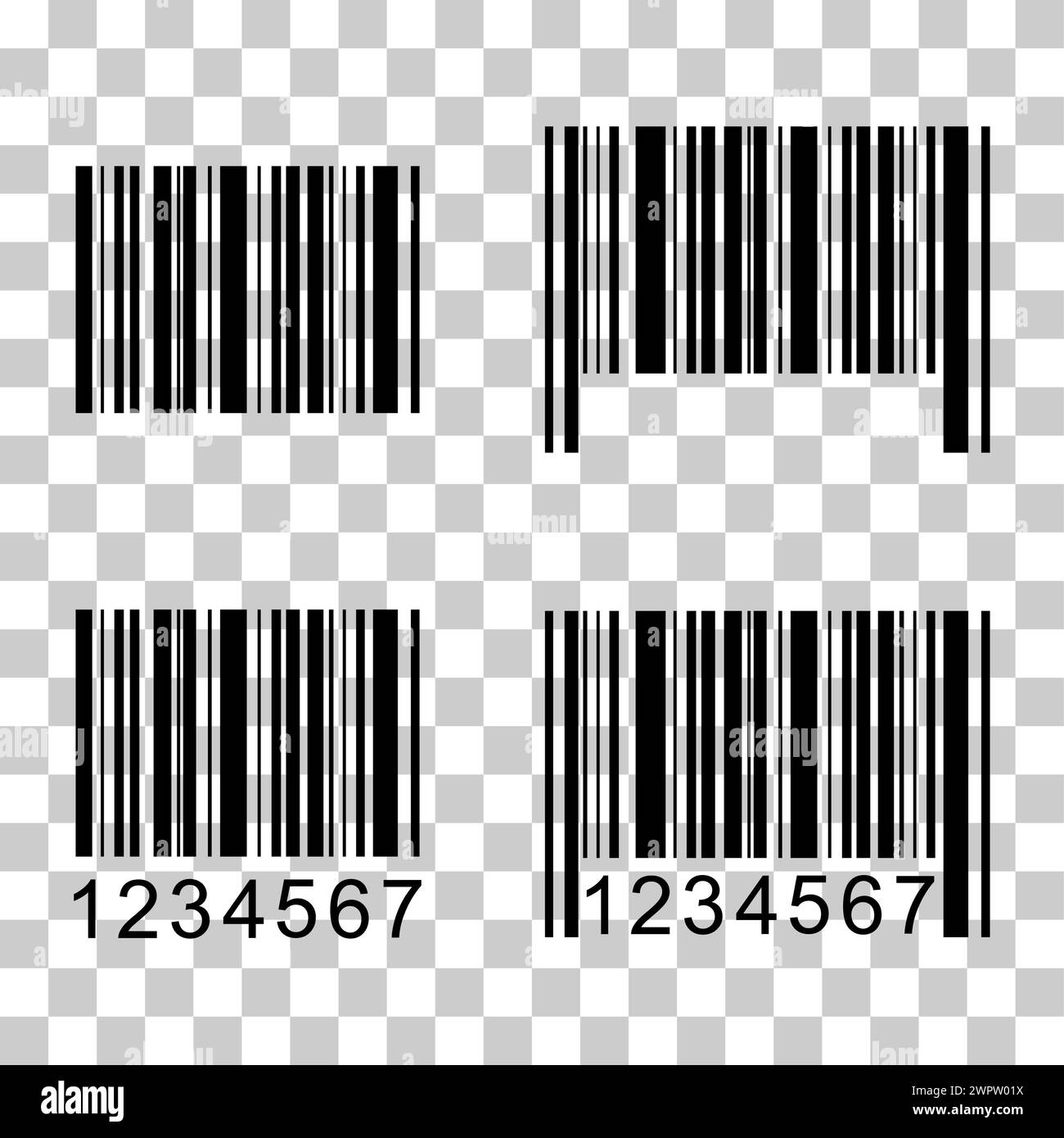 Set of Barcode vector icon. Bar code for web flat design. scanner ...