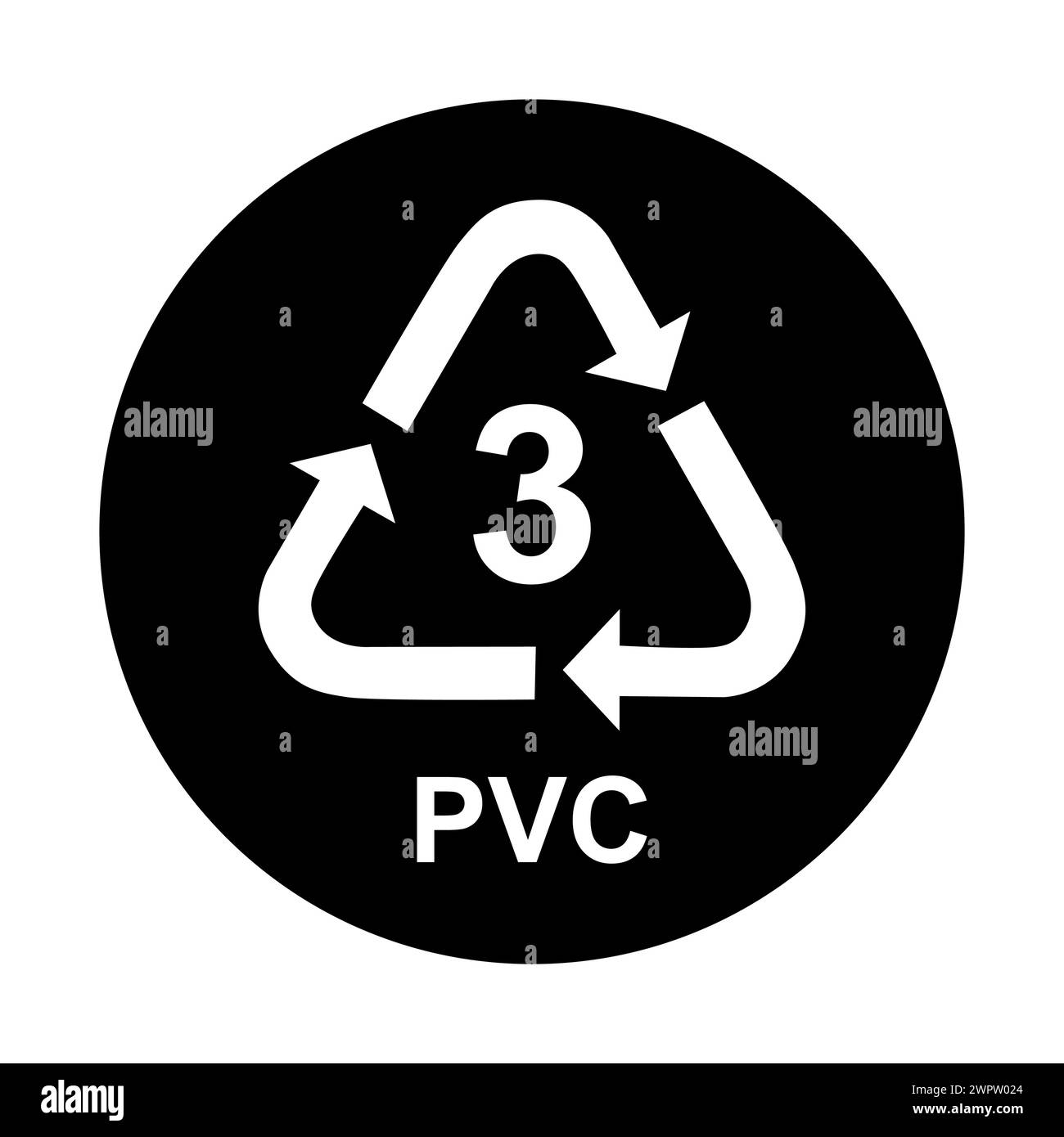 Plastic symbol, ecology recycling sign isolated on white background ...