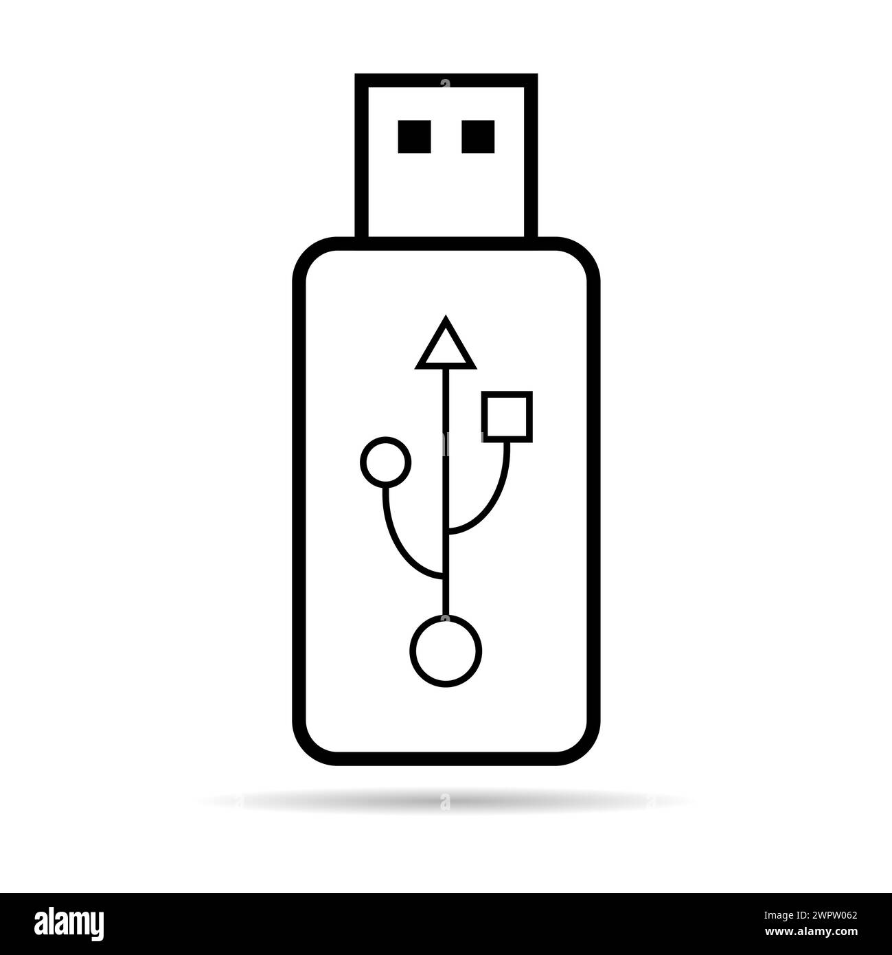 USB icon technology with shadow, connect device sign, electronic ...
