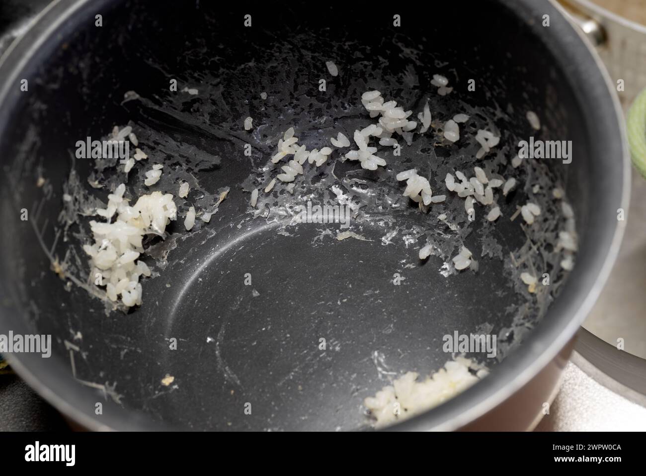 A morsel of rice left over in a rice cooker Stock Photo - Alamy