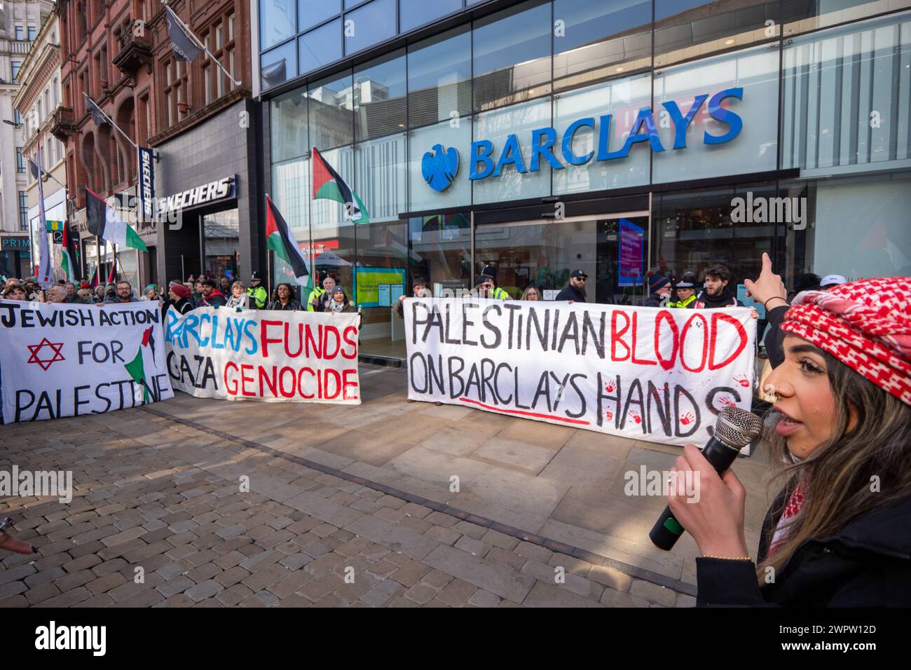 Manchester, UK. 09th Mar, 2024. Protesters Including Members Of The ...