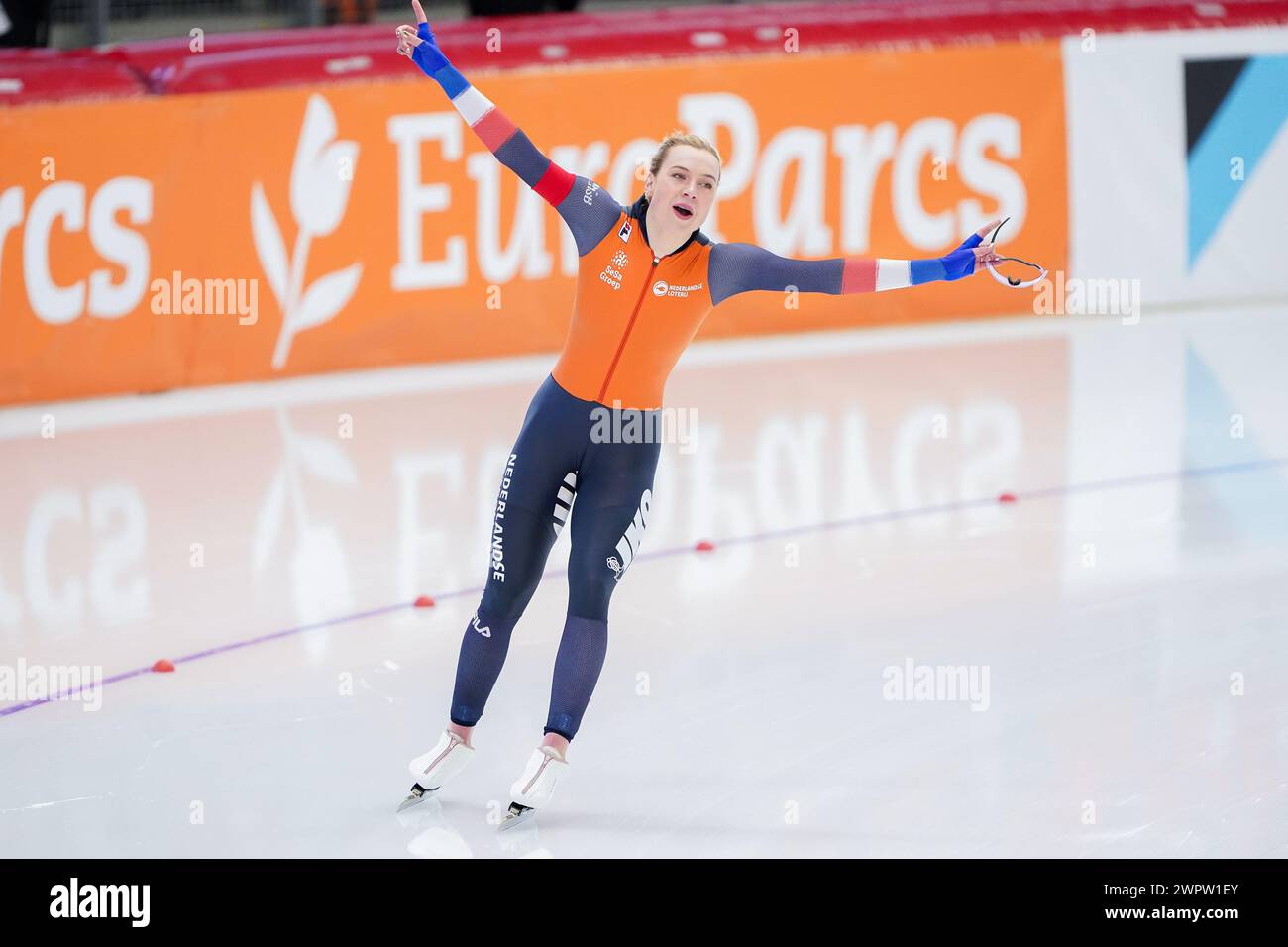 INZELL, GERMANY - MARCH 9: Joy Beune of The Netherlands competing on ...