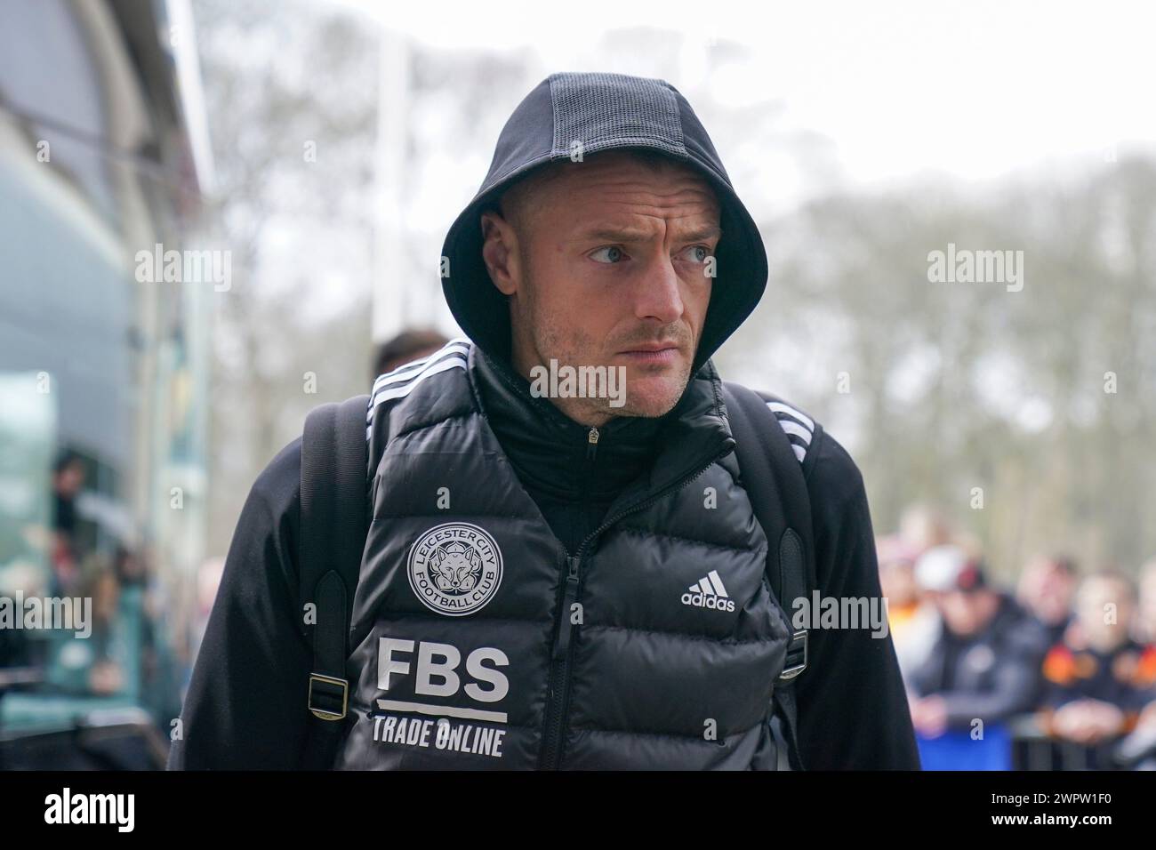 Hull, UK. 09th Mar, 2024. Leicester City forward Jamie Vardy (9 ...