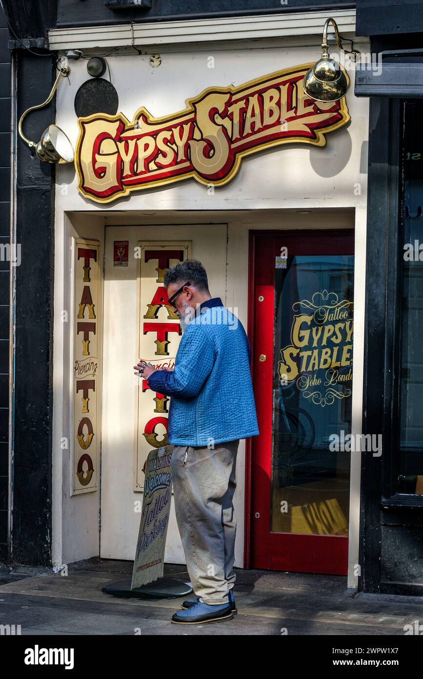 Soho, London UK, March 08 2024, Man Standing In Doorway Of Gypsy ...