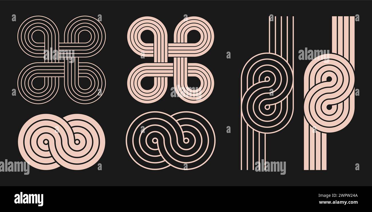 Abstract black arches and shapes. Geometric lines zen patterns. Balance ...