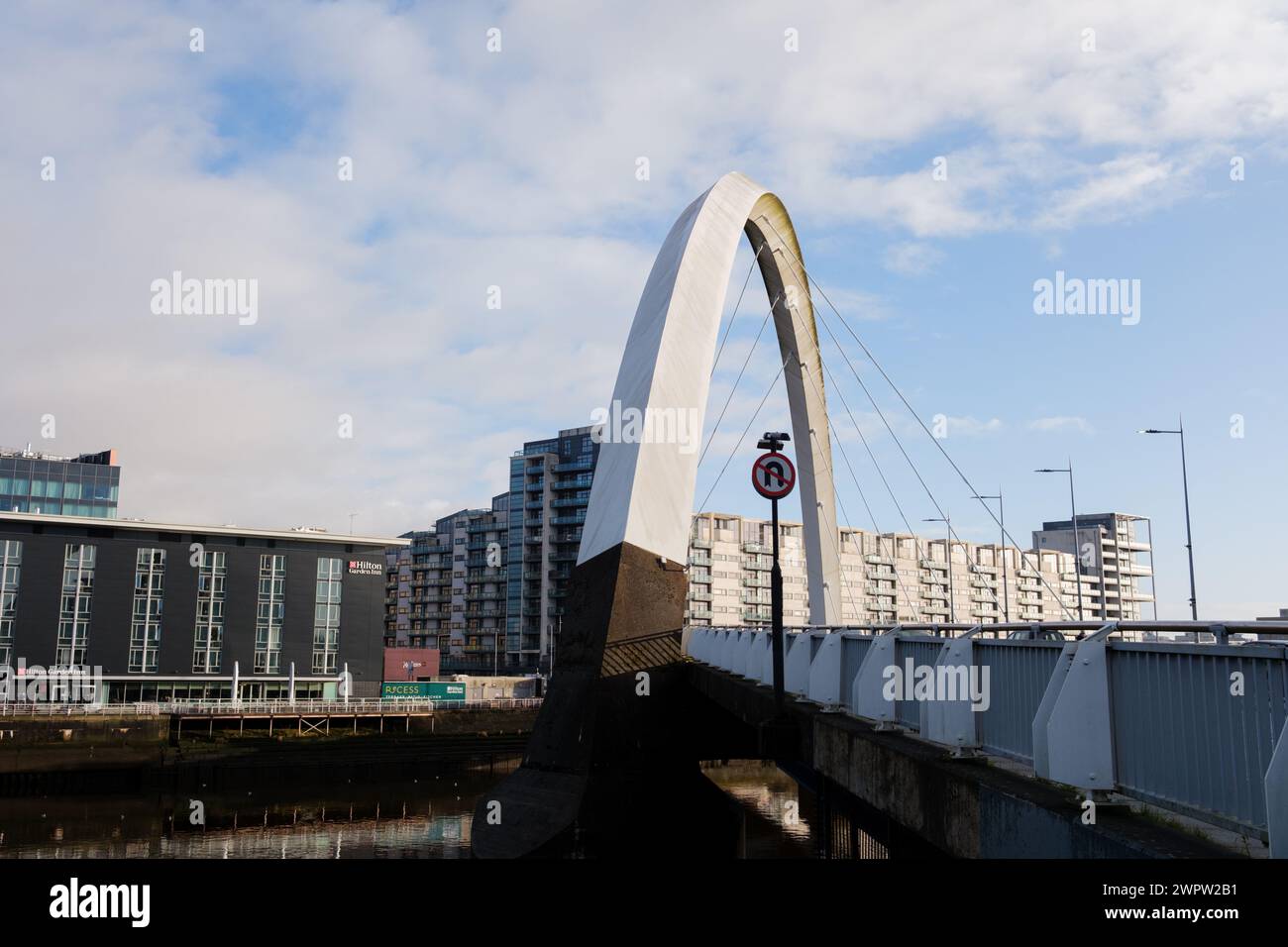 Glasgow Scotland: 13th Feb 2024: The Clyde Arc (Squinty Bridge) with ...