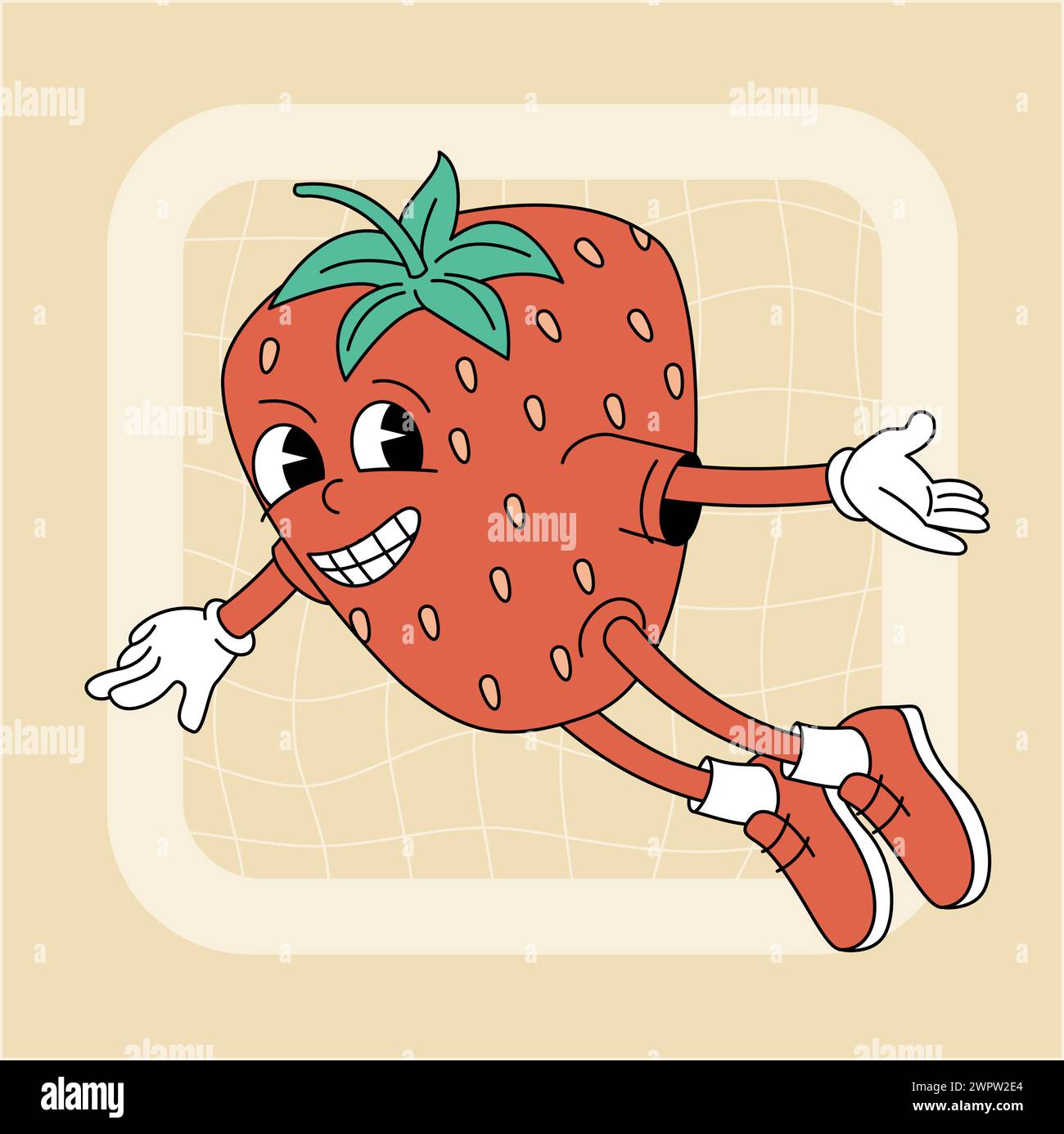Vintage groovy strawberry character Stock Vector Image & Art - Alamy