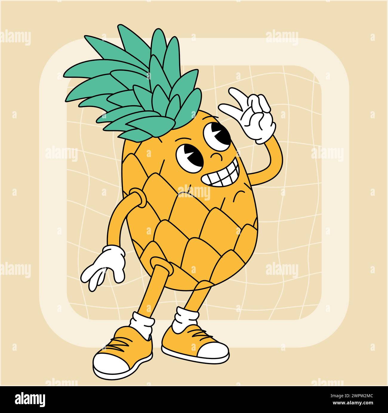 Vintage groovy pineapple character Stock Vector Image & Art - Alamy