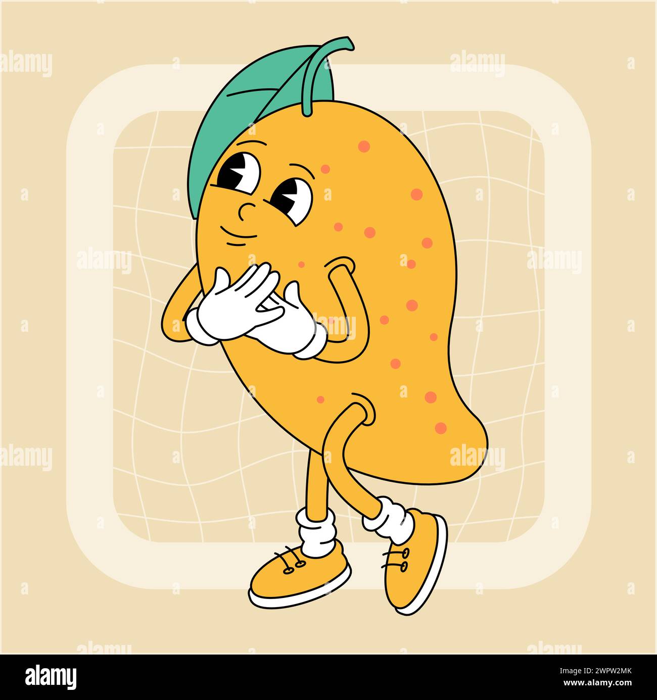 Vintage groovy mango character Stock Vector Image & Art - Alamy