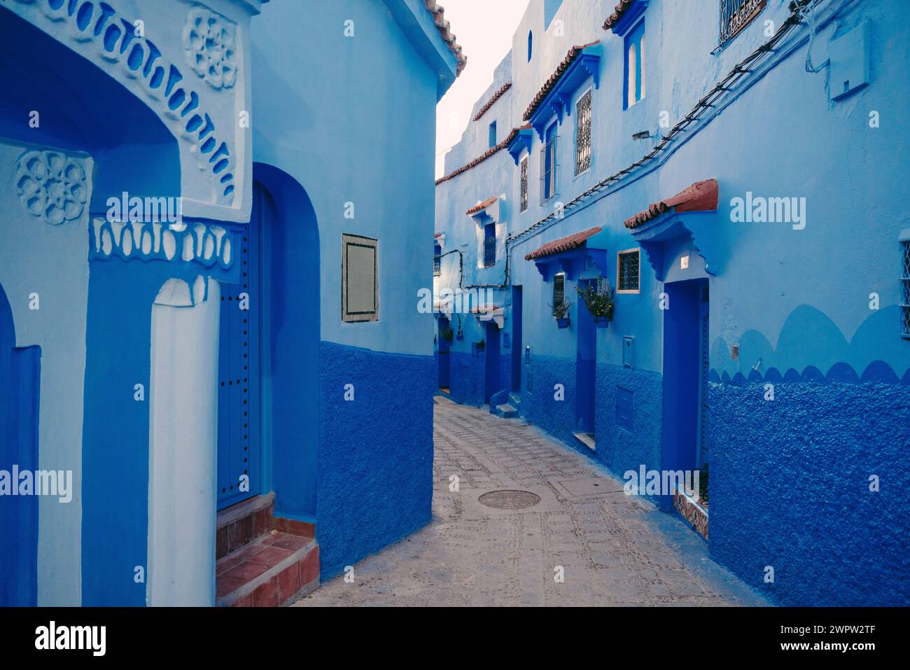 Chefchaouen blue town street in Morocco Stock Photo - Alamy