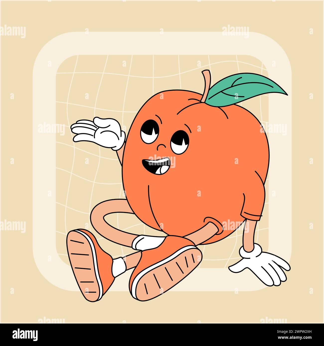 Peach mascot Stock Vector Images - Alamy