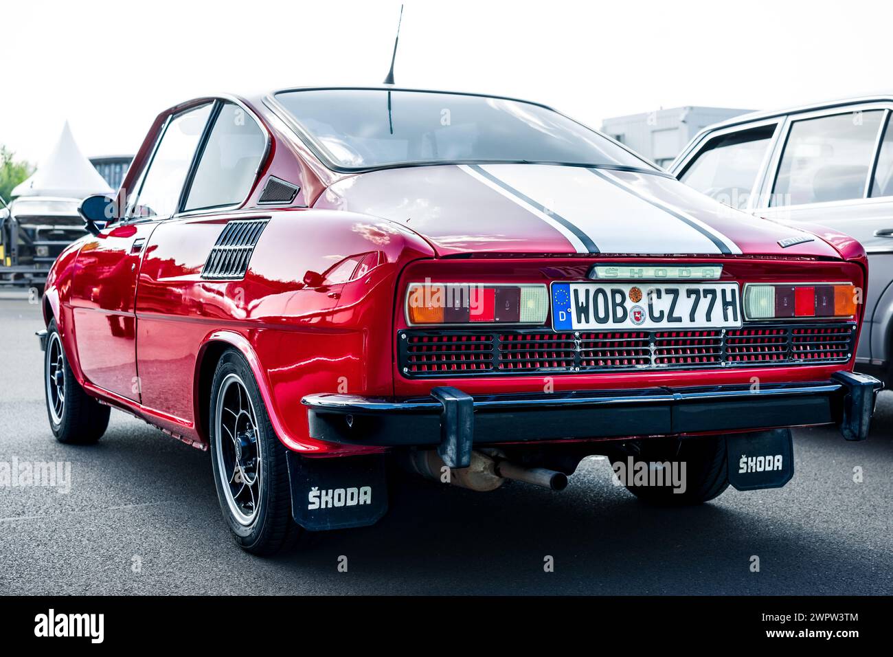 LINTHE, GERMANY - MAY 27, 2023: The small family car Skoda 110R, 1977 ...