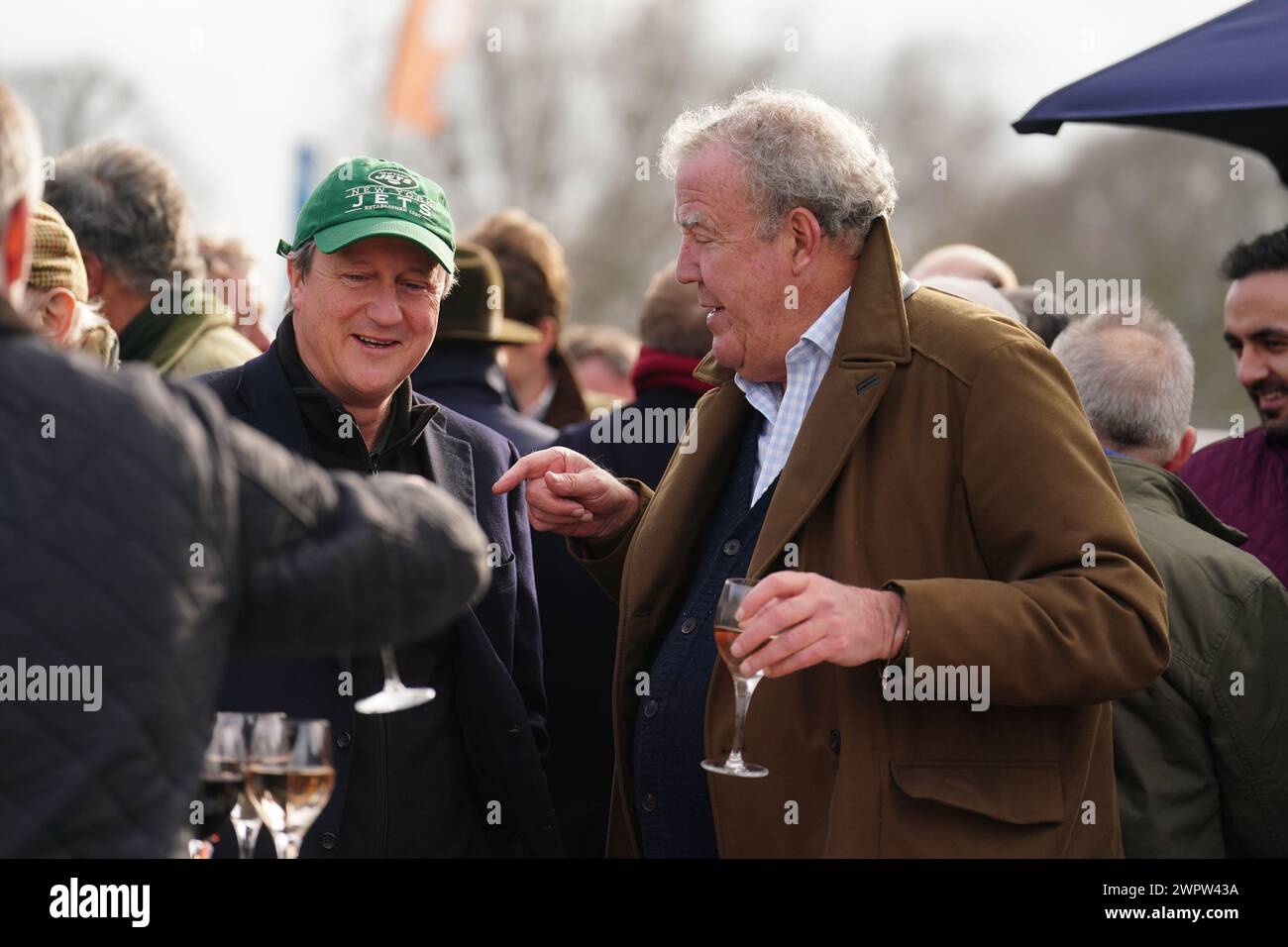 Former Prime Minister David Cameron (left) with Jeremy Clackson having ...