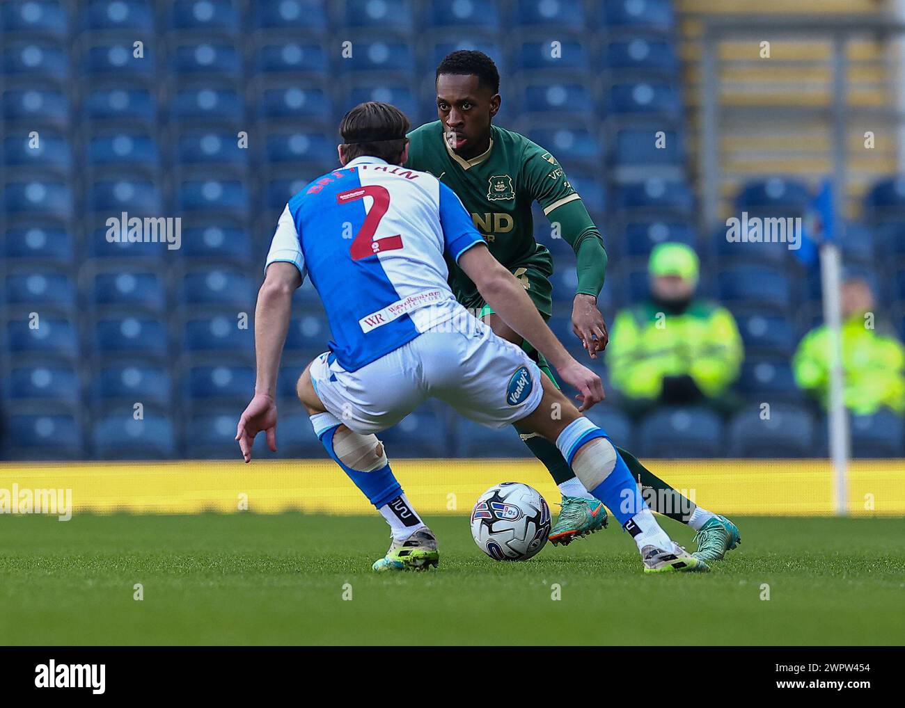 Mickel Miller of Plymouth Argyle attacking during the Sky Bet ...