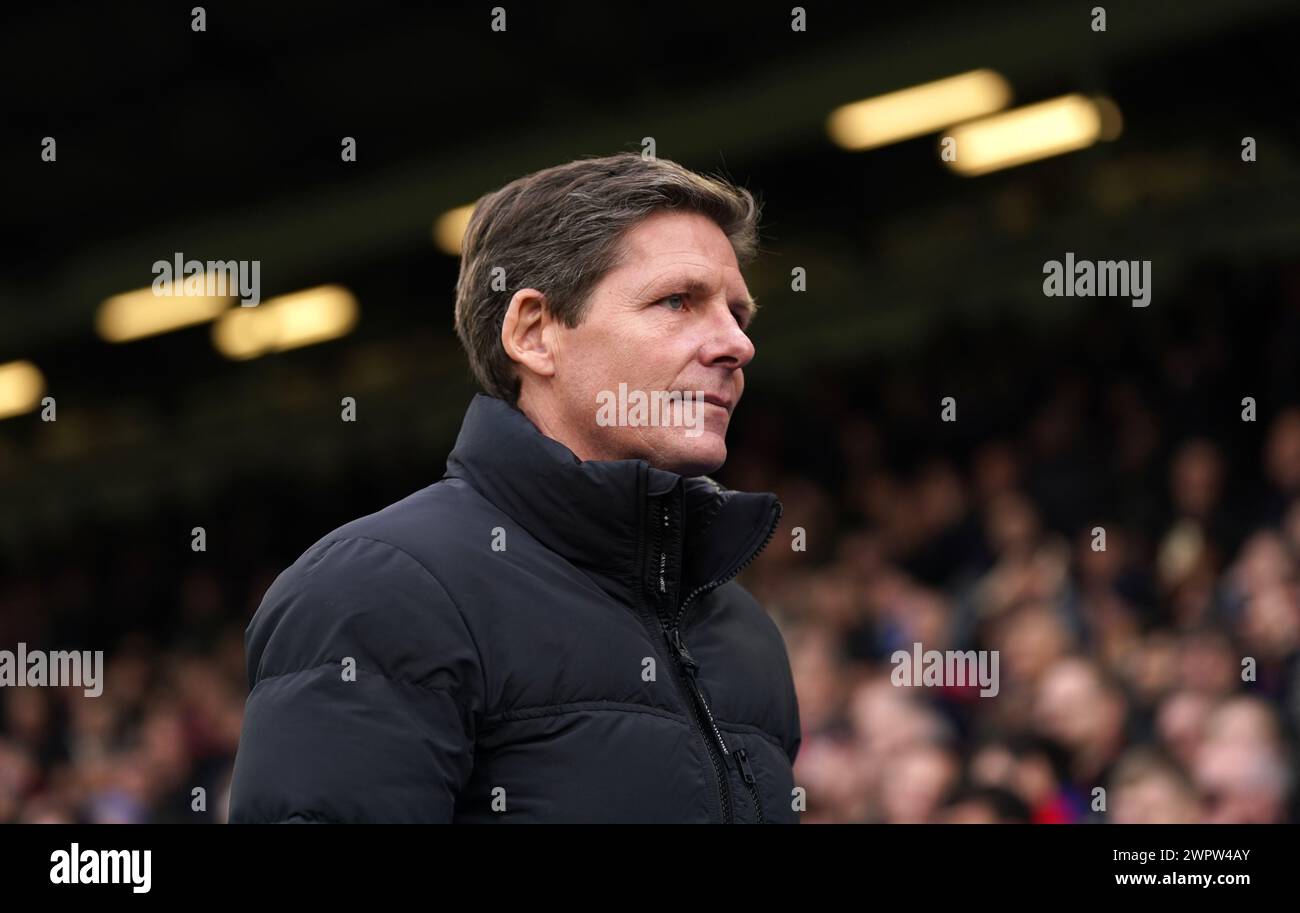 Crystal Palace manager Oliver Glasner ahead of the Premier League match ...