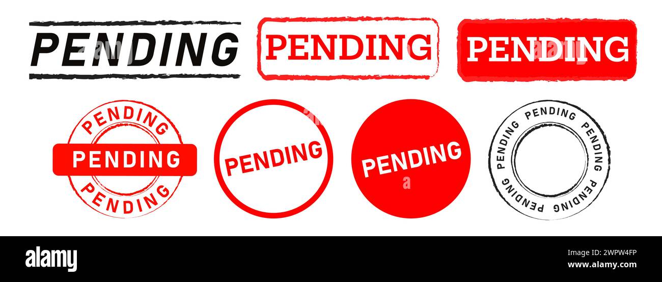pending rectangle and circle stamp label sticker design element sign ...