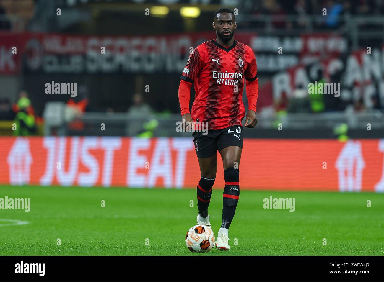 Fikayo Tomori of AC Milan seen in action during Round of 16 . Leg 1 of ...