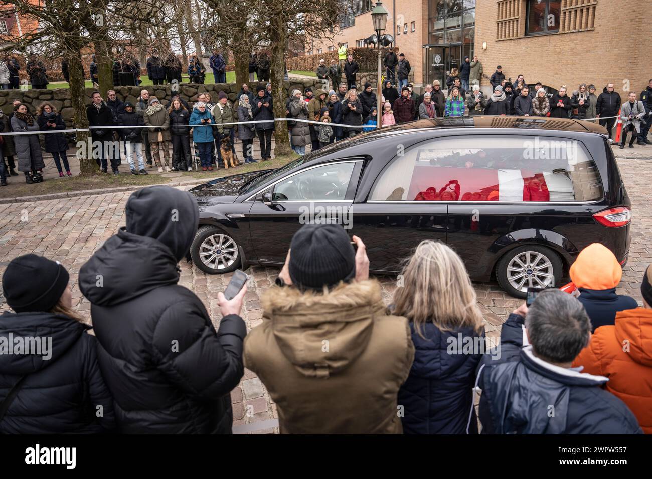 The rust wagon leaves the cathedral after Soren Pape Poulsen, the ...