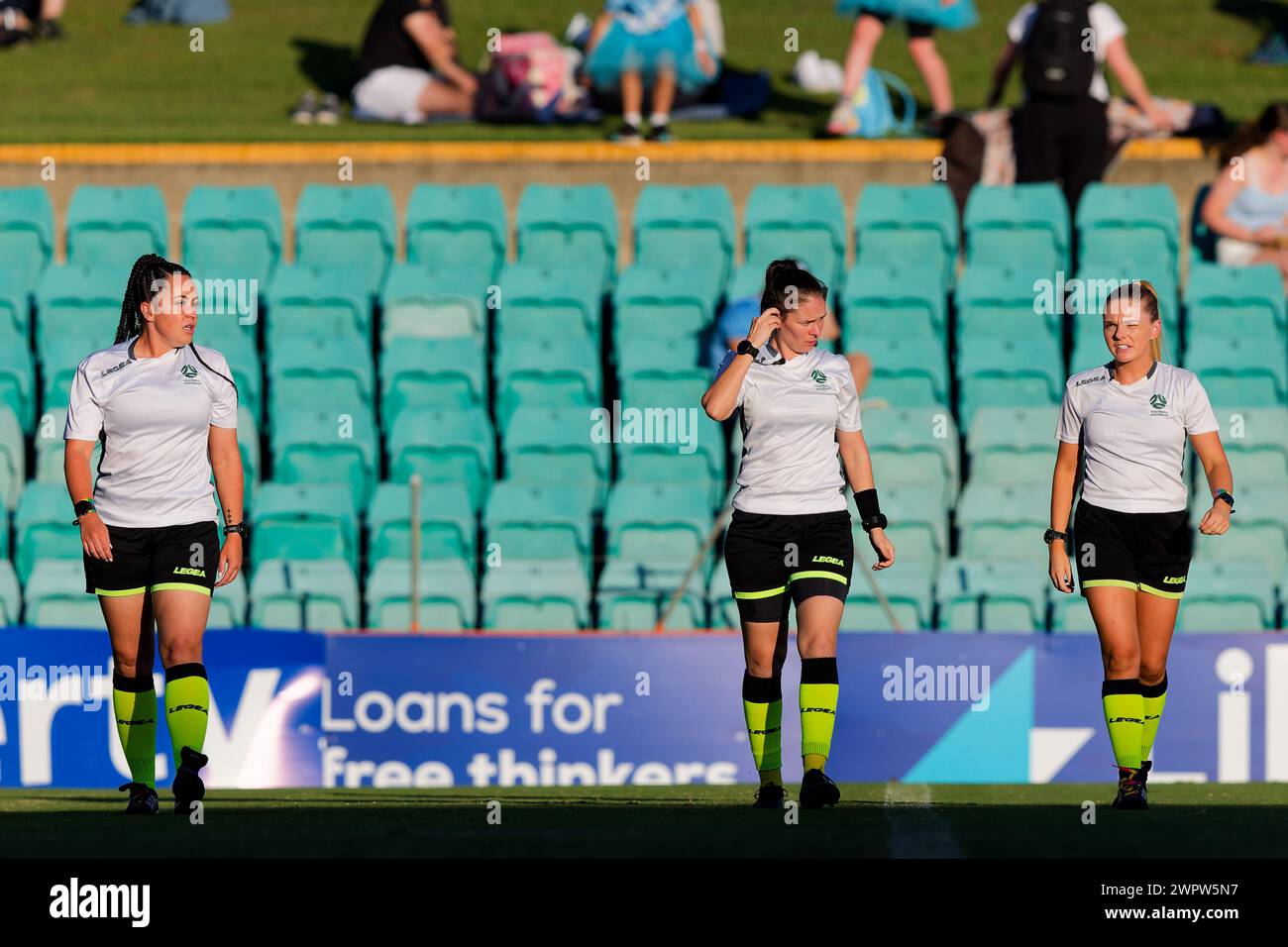 Sydney, Australia. 09th Mar, 2024. Match referees warm up before the A ...