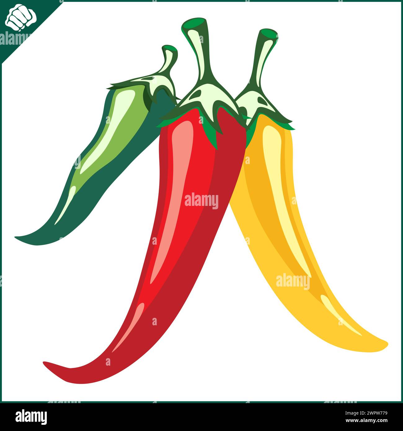 Beautiful Little Red hot pepper. Vector. Eps Stock Vector Image & Art ...