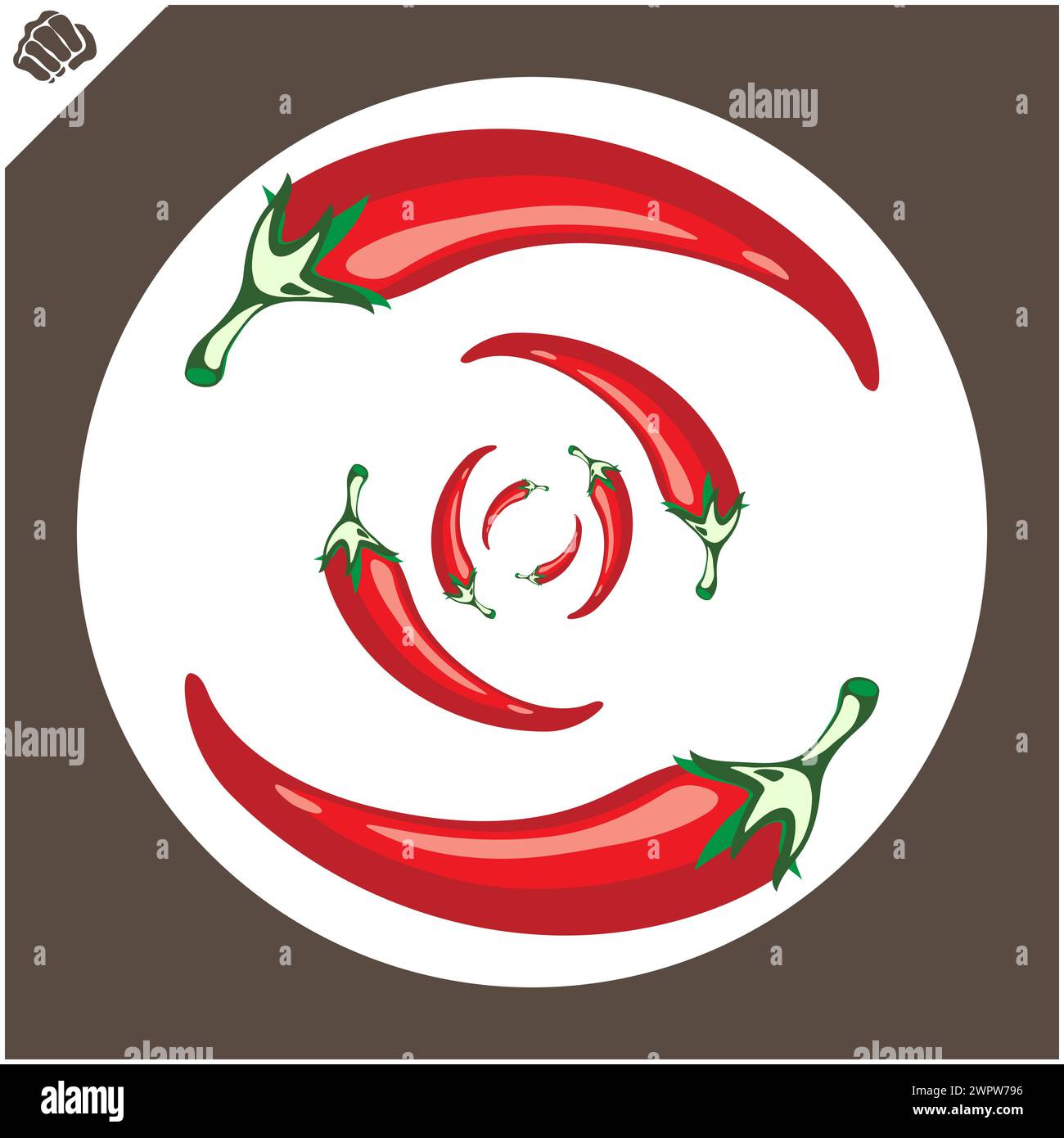 Beautiful Little Red hot pepper. Vector. Eps Stock Vector Image & Art ...