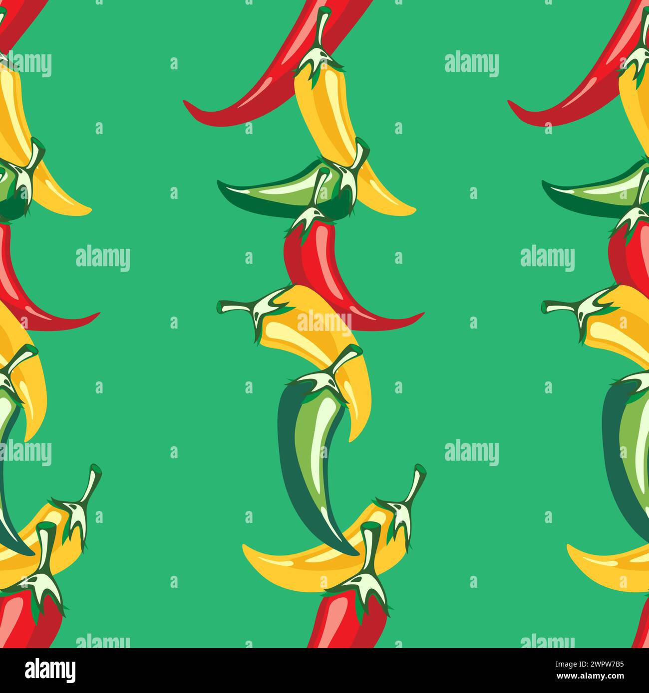 Red hot pepper. Seamless Texture Pattern Vector. Eps Stock Vector Image ...