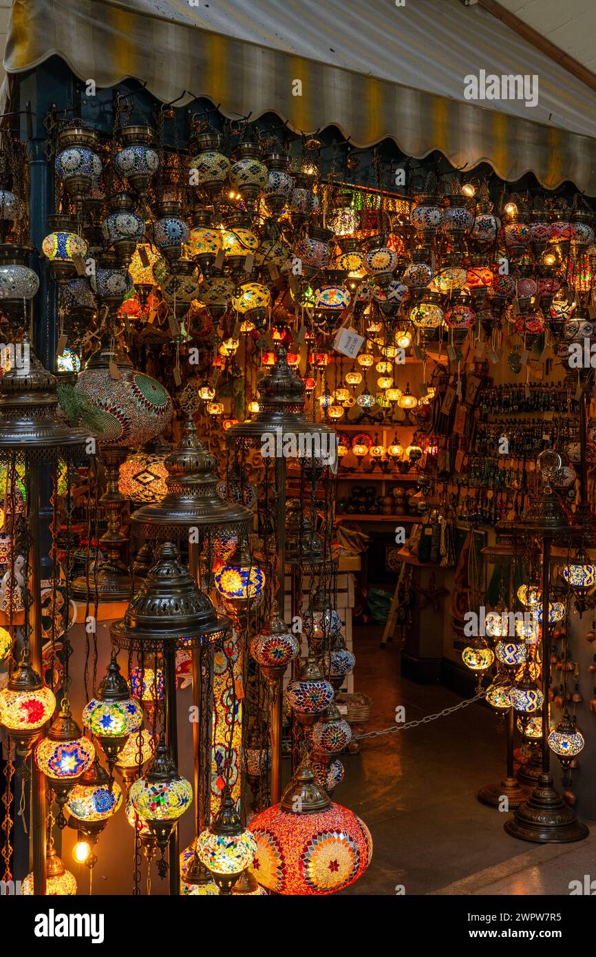 The Bath Bazaar in Bath indoor market, Bath, Somerset, UK Stock Photo ...