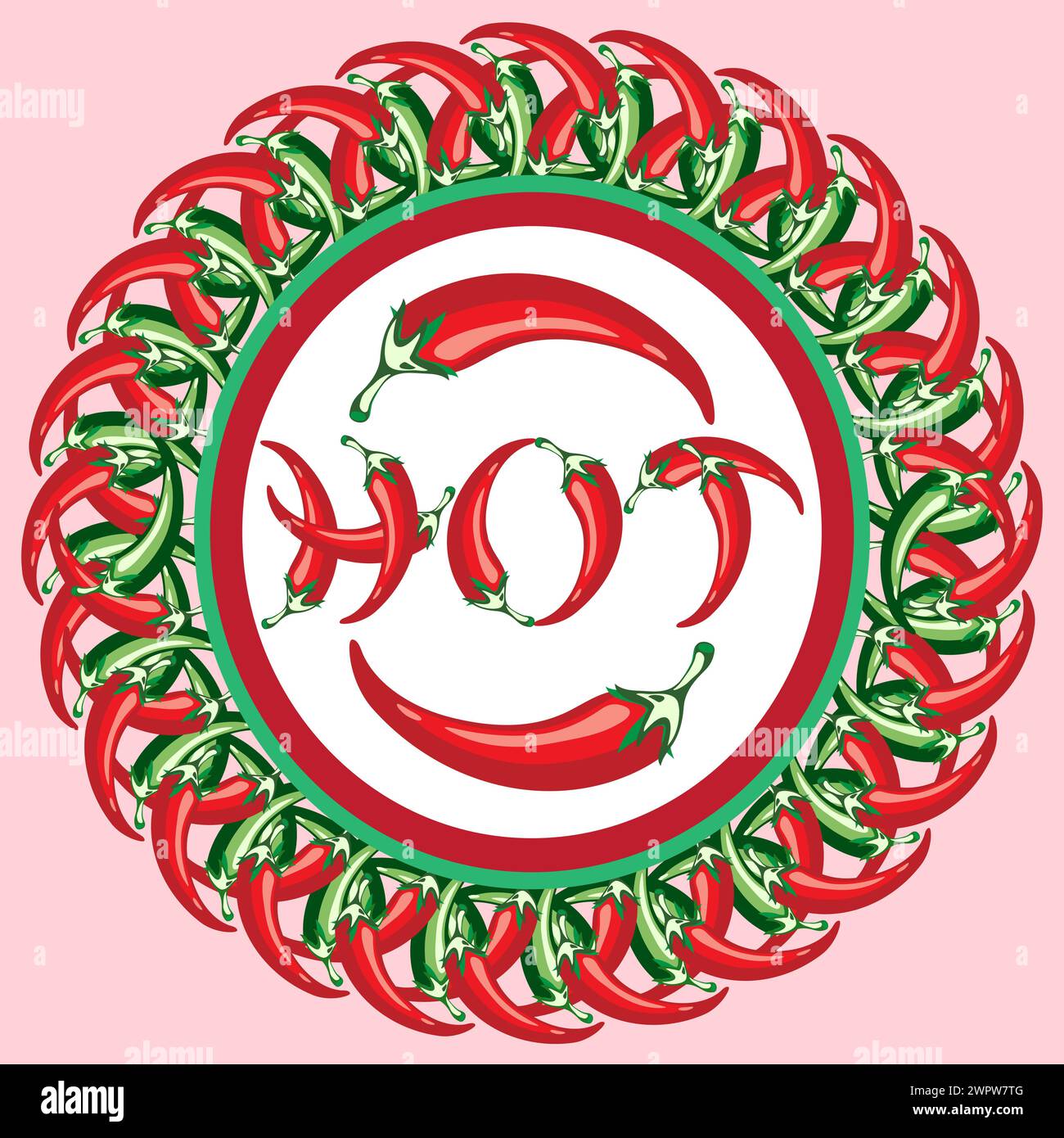 Chili pepper vegetable red circle Stock Vector Images - Alamy