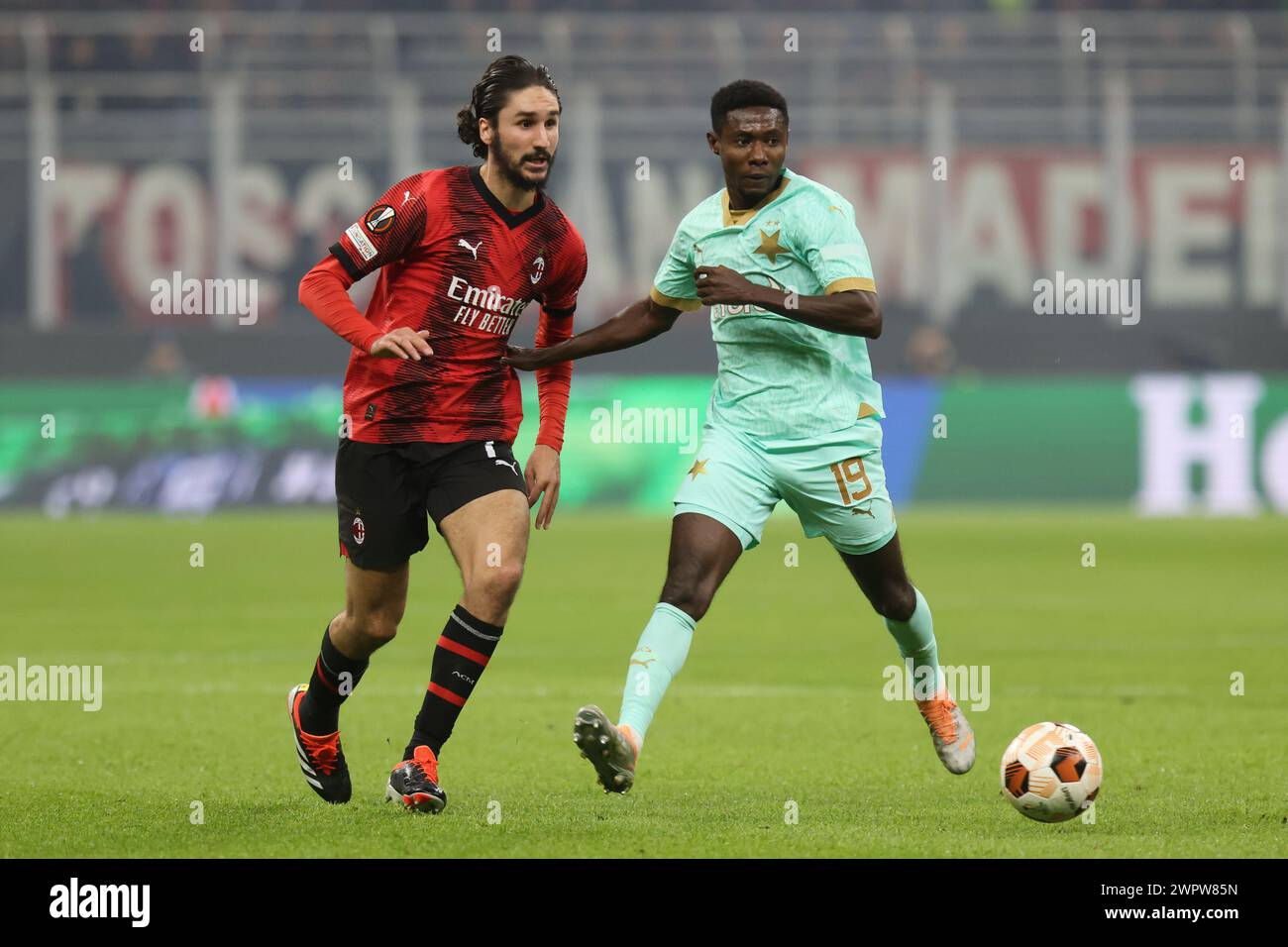 Milan - Italy - march 7 2024 -Milan vs Slavia Praga Europa League ... Milan - Italy - march 7 2024 -Milan vs Slavia Praga Europa League ...