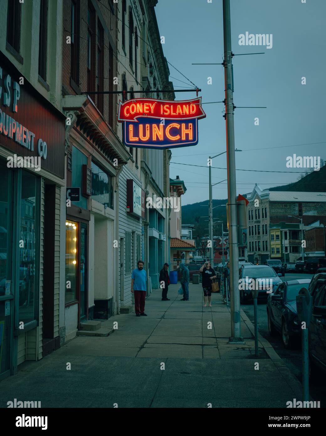 Coney Island Lunch vintage neon sign, Shamokin, Pennsylvania Stock ...