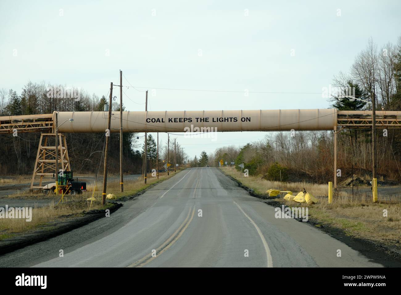 Coal Keeps The Lights On sign in Shenandoah, Pennsylvania Stock Photo ...
