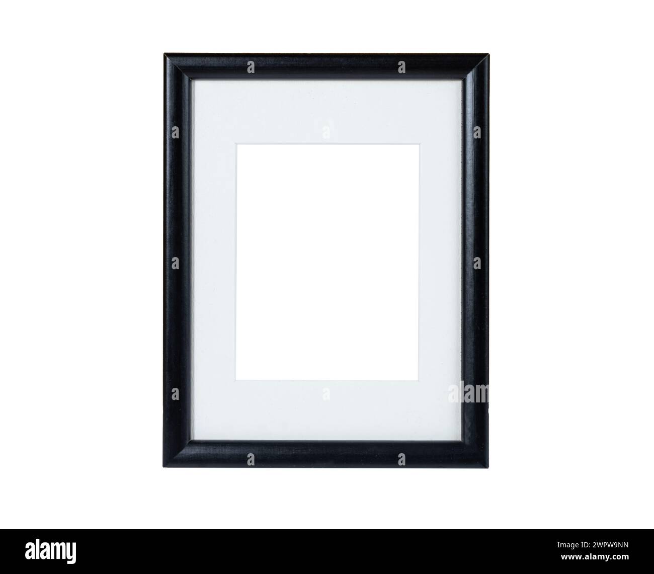 an empty black frame with a white pass partout and on a transparent ...
