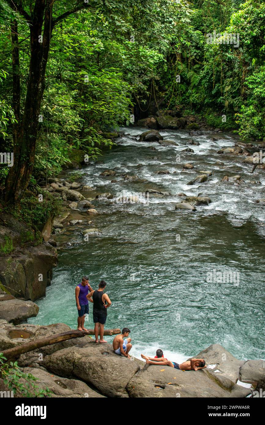 Aerial view waterfall la cascade hi-res stock photography and images ...