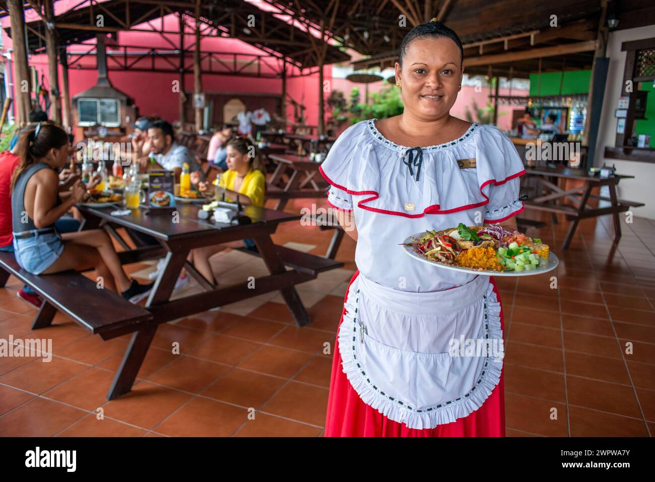 Local food casado dish in a local restaurant in La Fortuna village ...