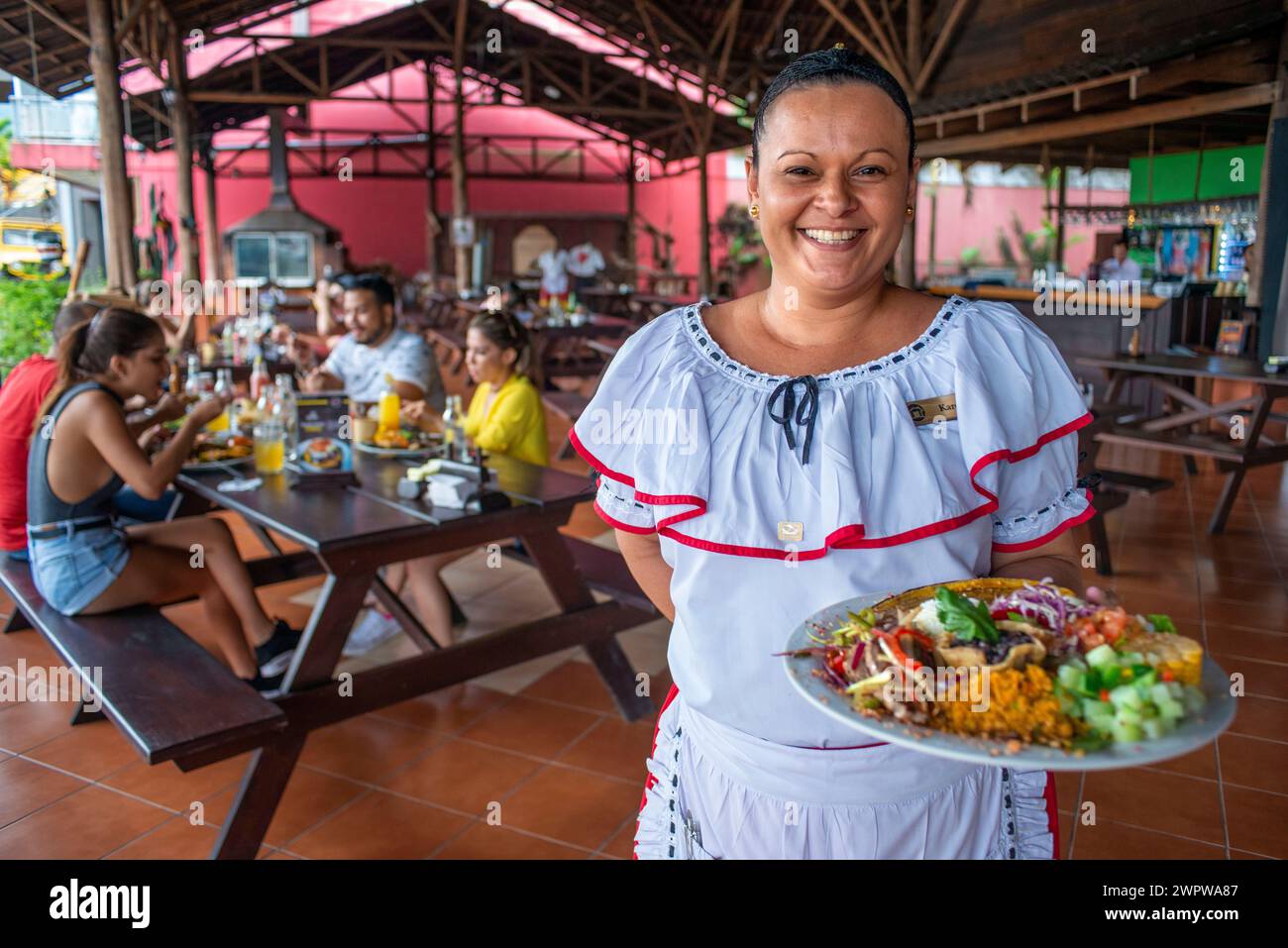 Local food casado dish in a local restaurant in La Fortuna village ...