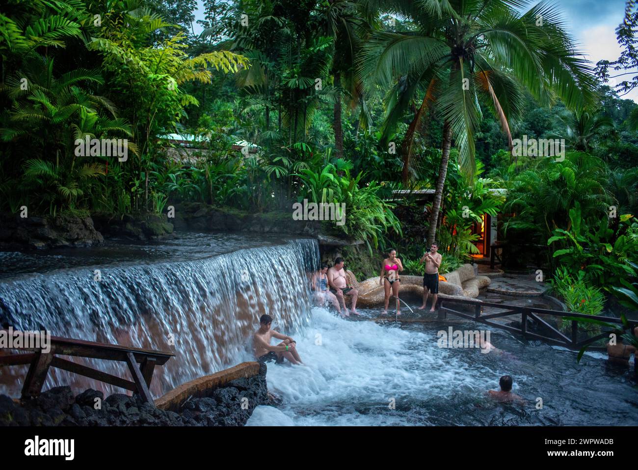 Hot springs from the Arenal Vocano at the Tabacón Grand Spa, Costa Rica ...