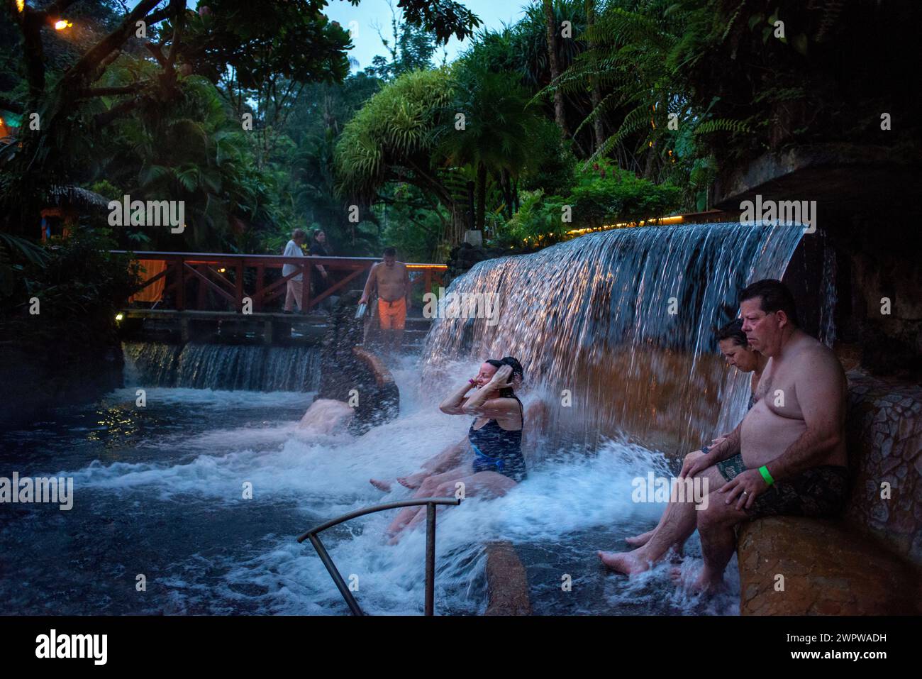 Hot springs from the Arenal Vocano at the Tabacón Grand Spa, Costa Rica ...