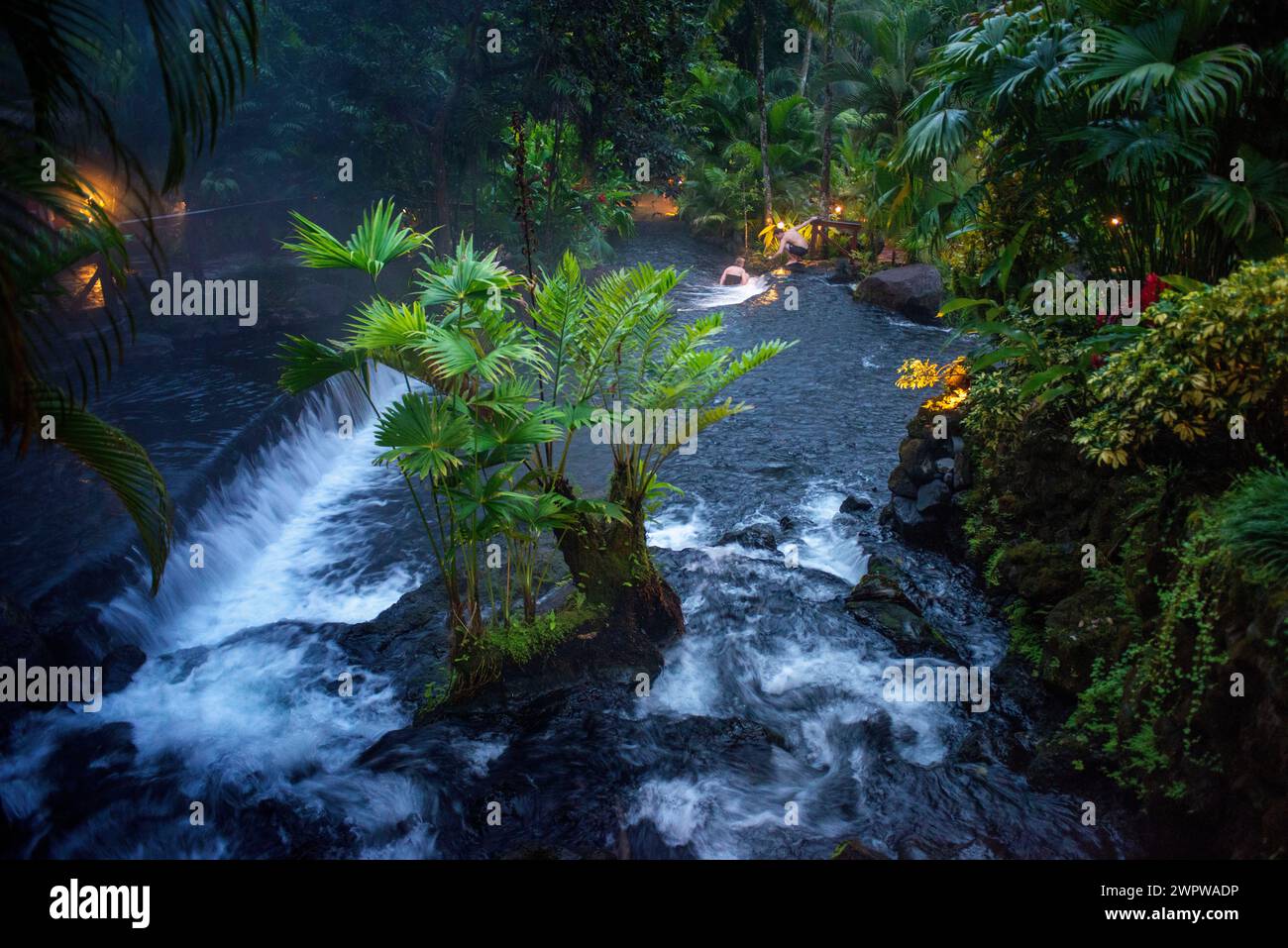 Hot springs from the Arenal Vocano at the Tabacón Grand Spa, Costa Rica ...