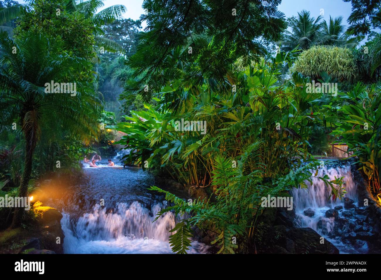 Hot springs from the Arenal Vocano at the Tabacón Grand Spa, Costa Rica ...