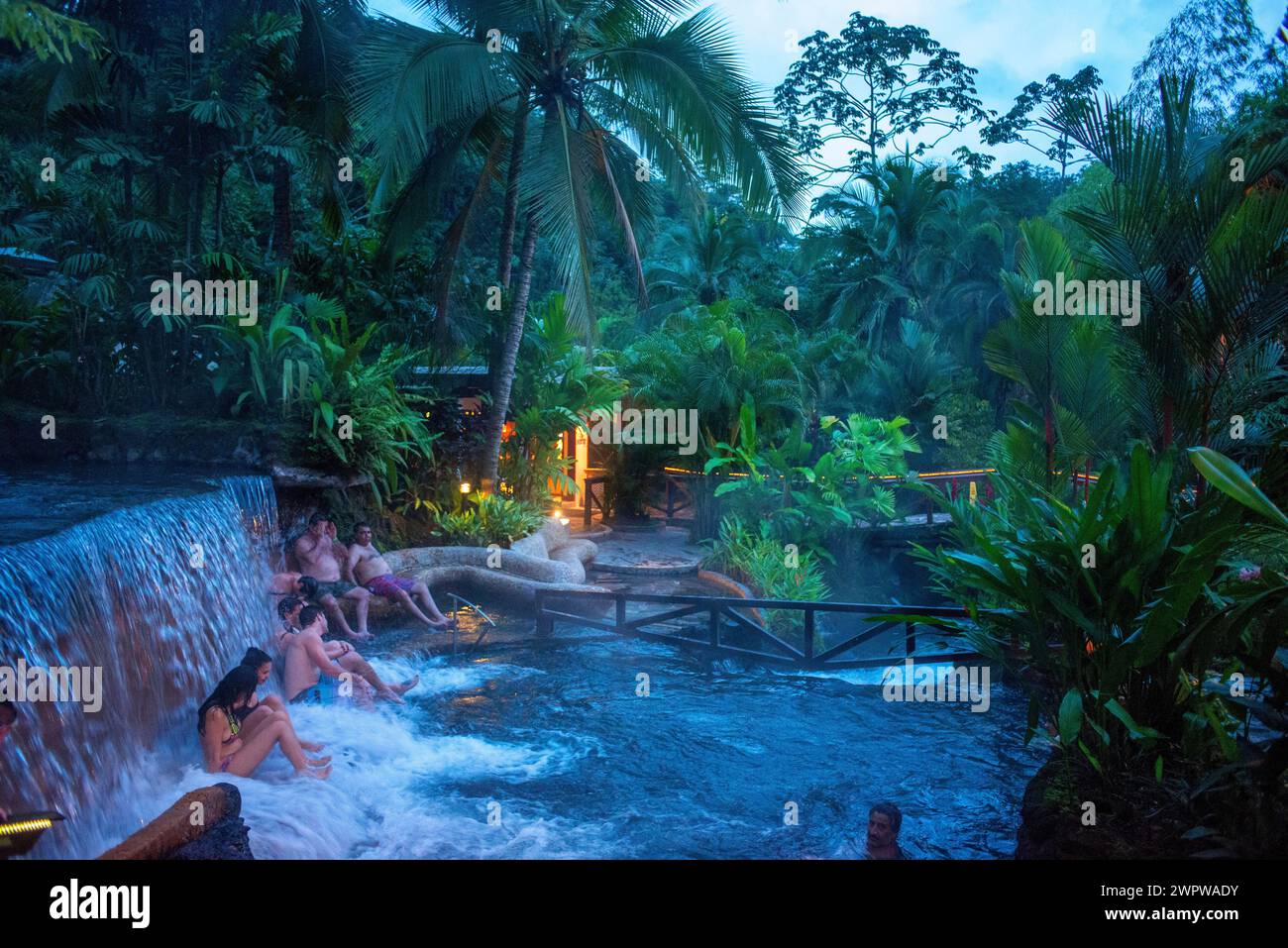 Hot springs from the Arenal Vocano at the Tabacón Grand Spa, Costa Rica ...