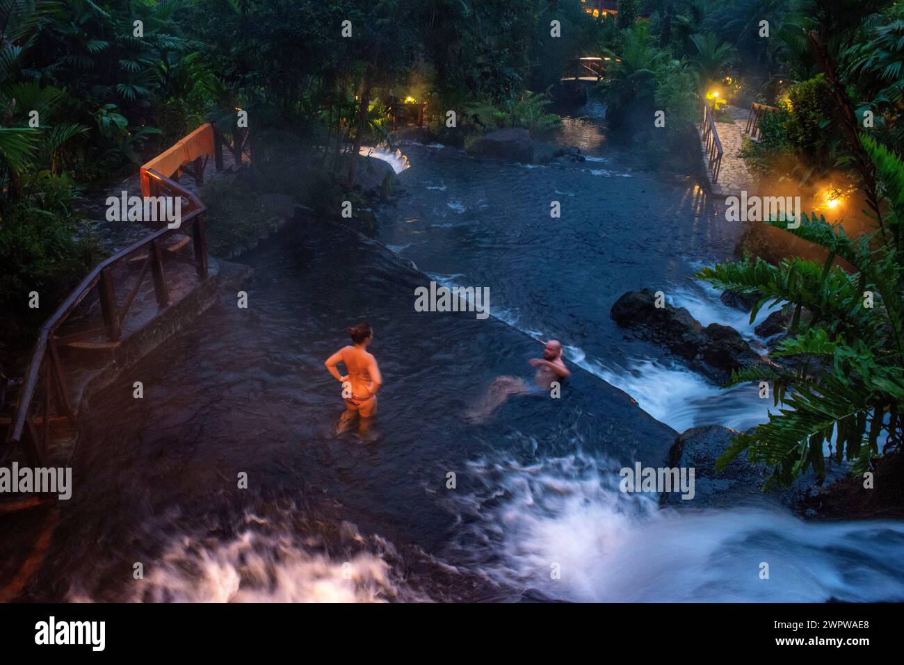 Hot springs from the Arenal Vocano at the Tabacón Grand Spa, Costa Rica ...