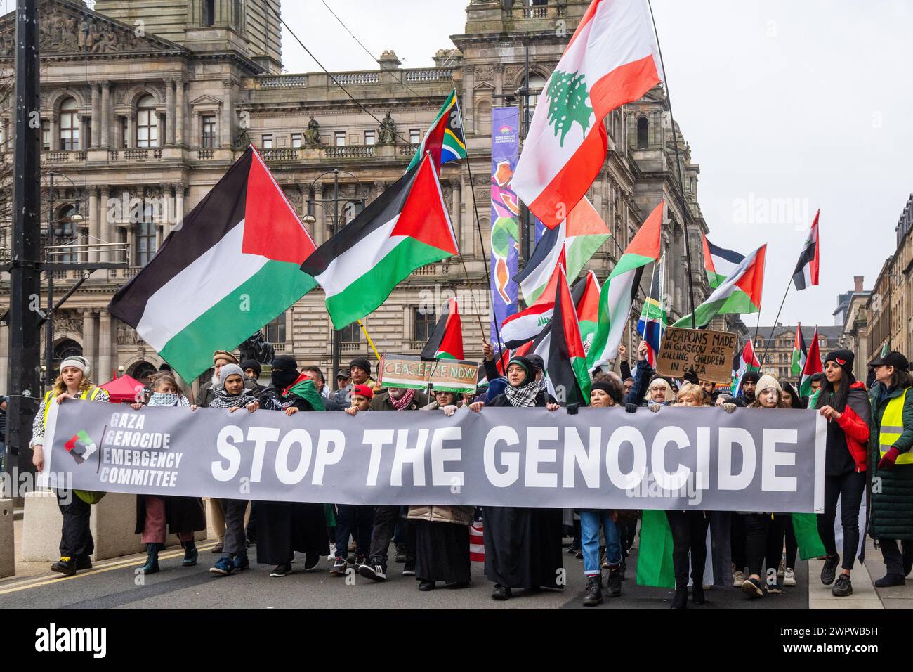 Glasgow, UK. 09th Mar, 2024. Several hundred demonstrators marched ...